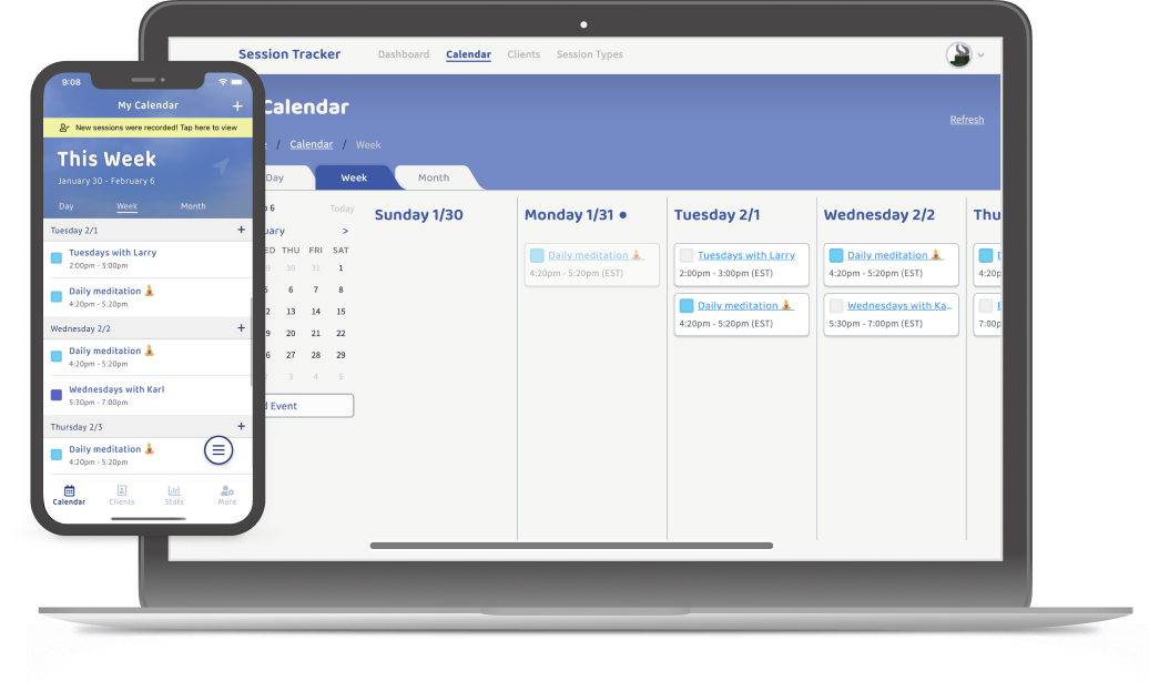 Session Tracker - Client Manager