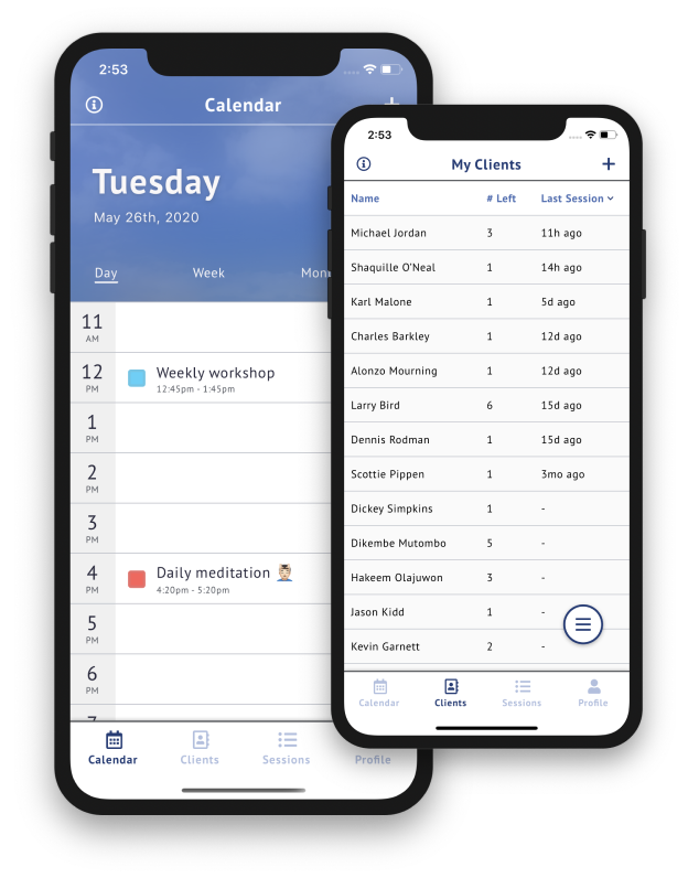 Session Tracker - Client Manager